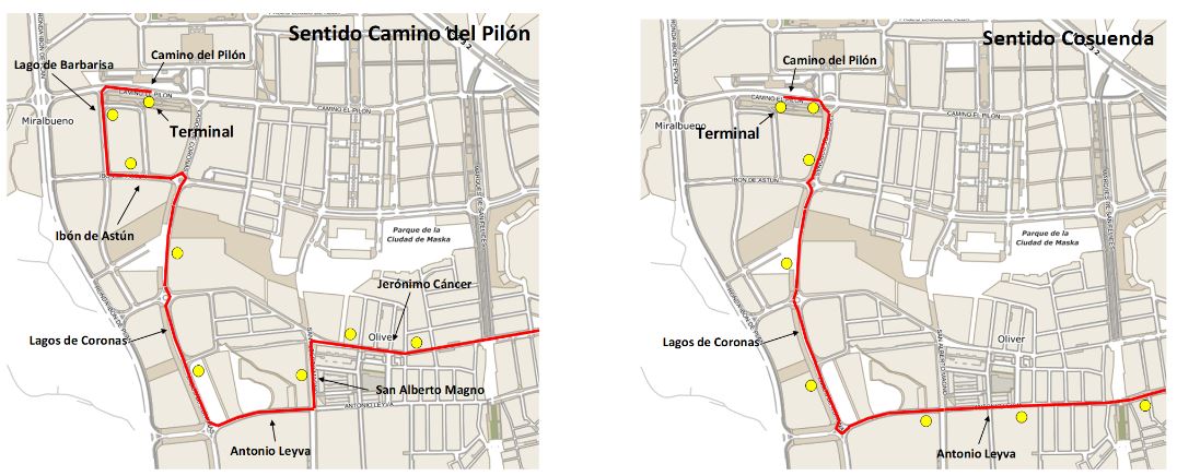Nuevos recorridos línea 21 y 23